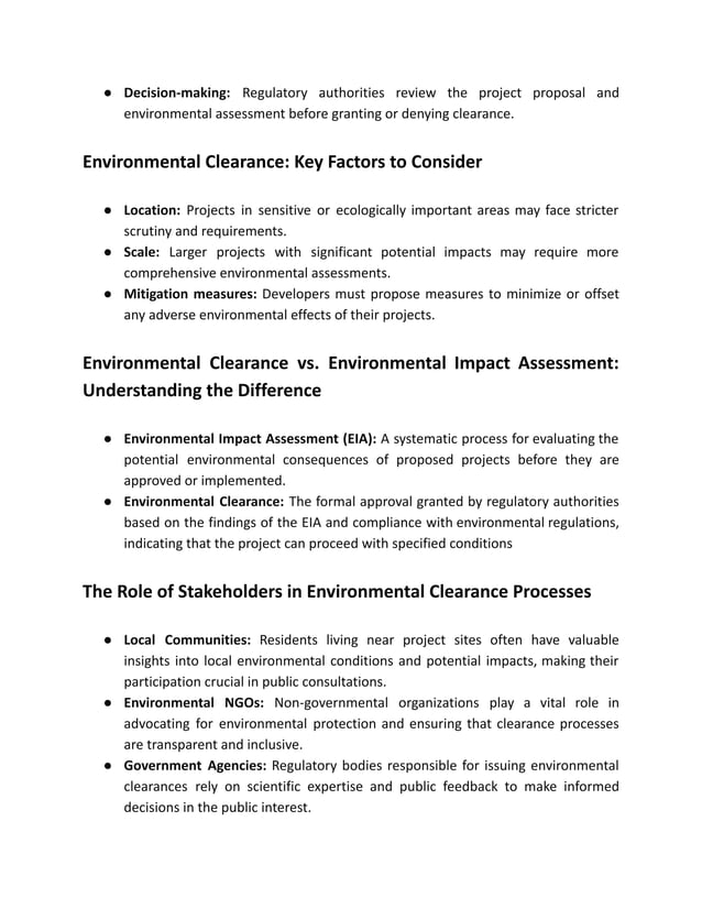 The Importance of Environmental Clearance_ Understanding the Basics.pdf ...