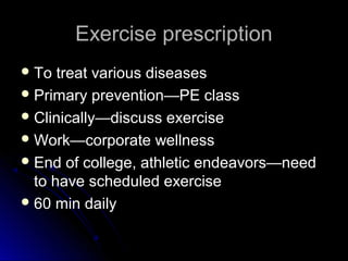 The Importance of Exercise ppt | PPT