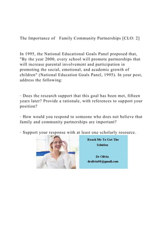 The Importance of Family Community Partnerships [CLO 2].docx