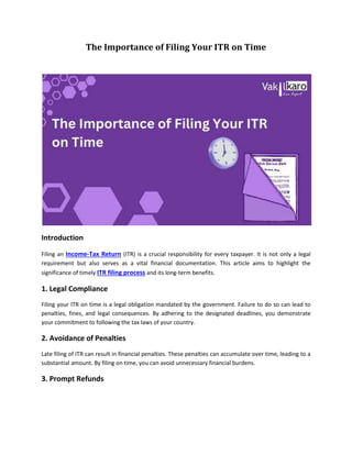 The Importance of Filing Your ITR on Time | DOCX | Personal Taxes ...