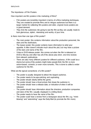 The importance of film posters | DOCX | Genres