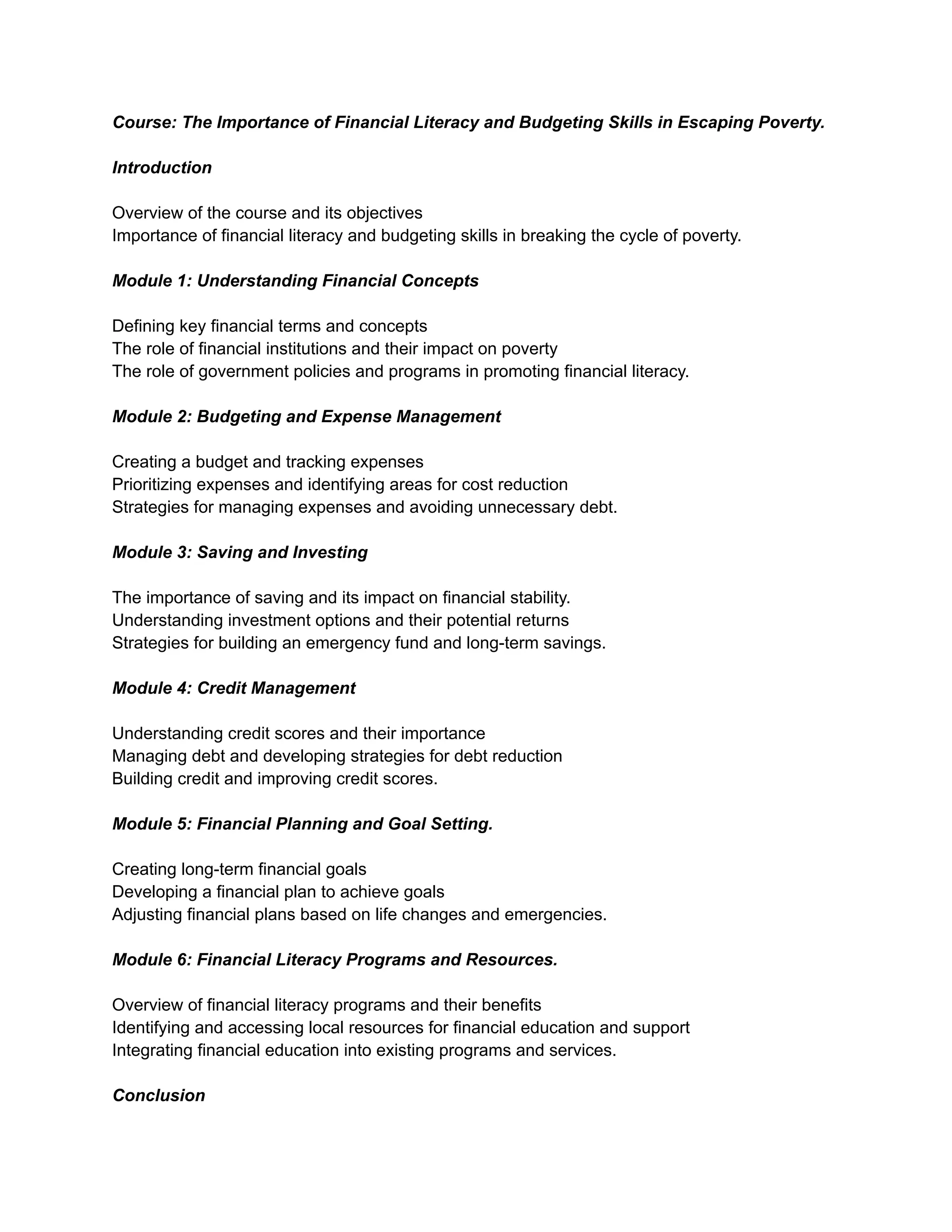 The Importance of Financial Literacy and Budgeting Skills in Escaping ...