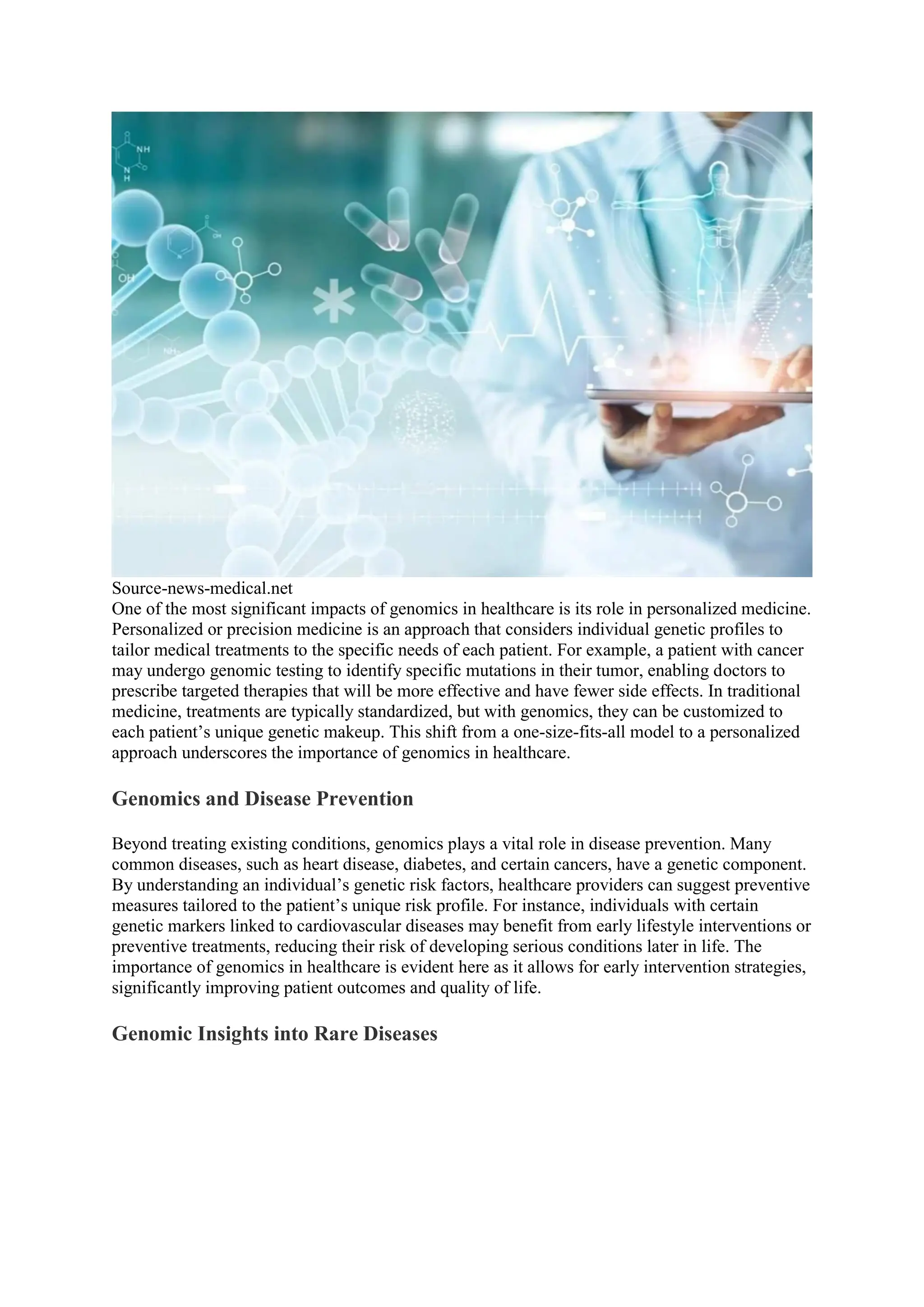 The Importance of Genomics in Healthcare | The Lifesciences Magazine | PDF