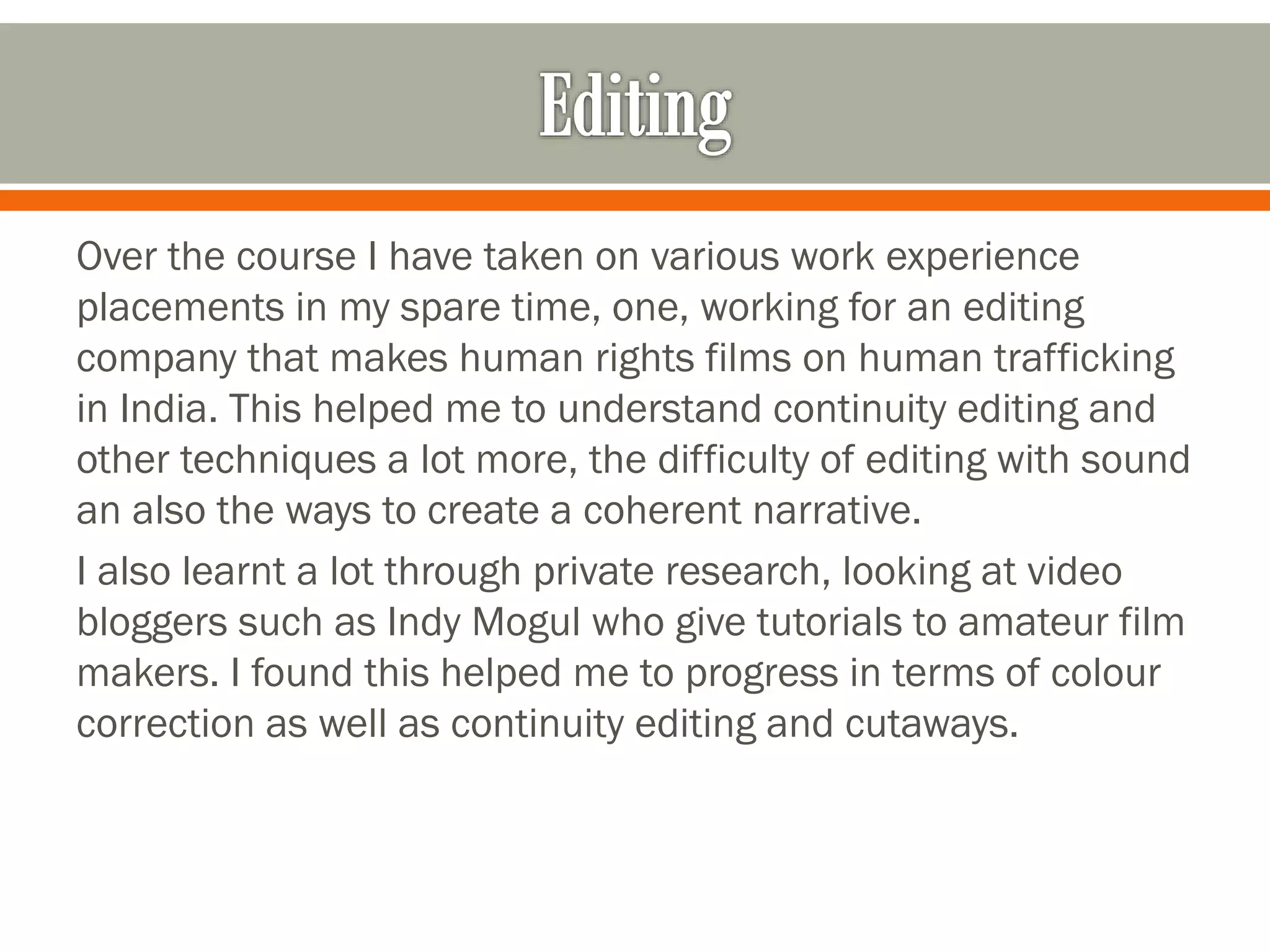 The importance of genre, editing, camera | PPT