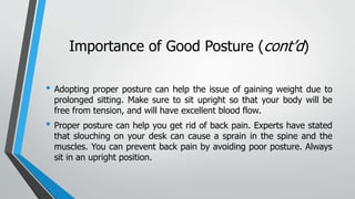 The Importance of Good Posture at Work | PPTX