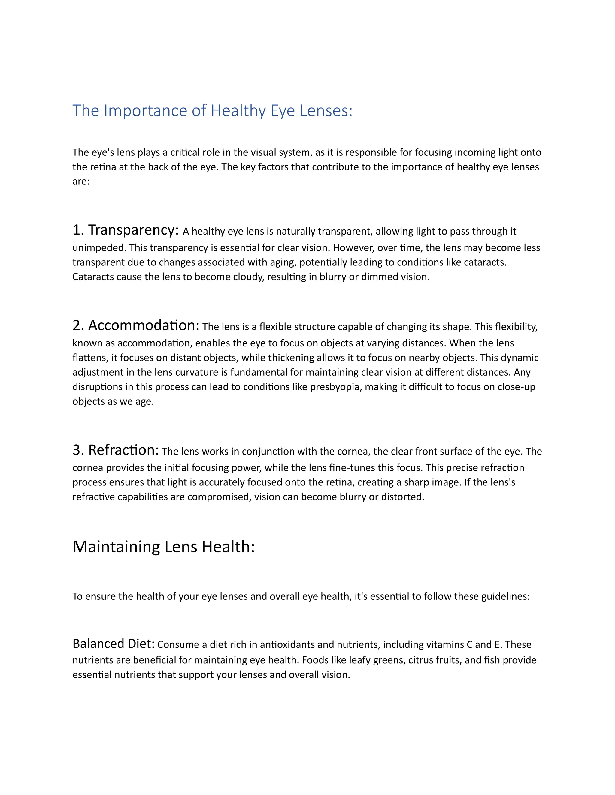 The Importance of Healthy Eye Lenses.docx