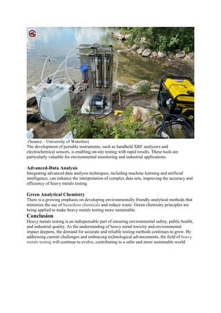 Heavy Metals Testing: Health Risks, Methods, Applications, Challenges ...