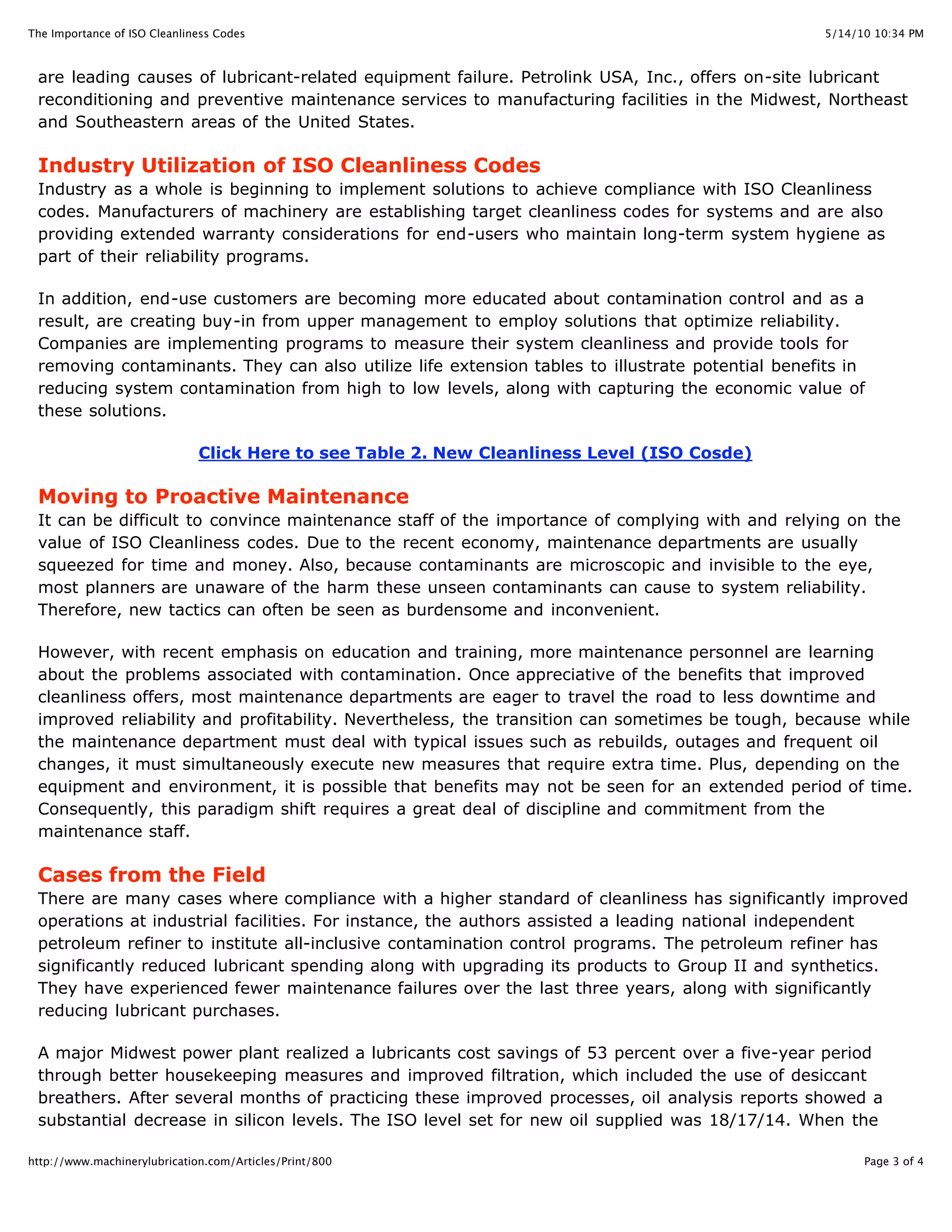 The importance of iso cleanliness codes | PDF