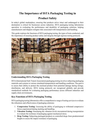 The Importance of ISTA Packaging Testing in Product Safety.pdf