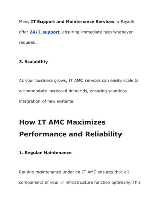 The Importance of IT AMC - Maximizing the Performance and Reliability ...