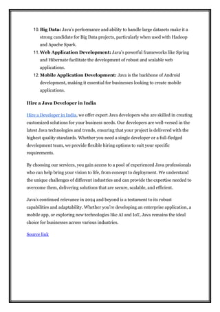 The Importance of Java Programming Language for Industry Projects in ...