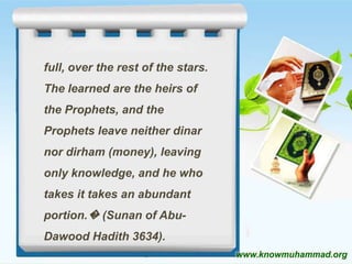 The importance of knowledge in islam | PPSX