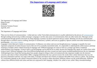The Importance Of Language And Culture | PDF