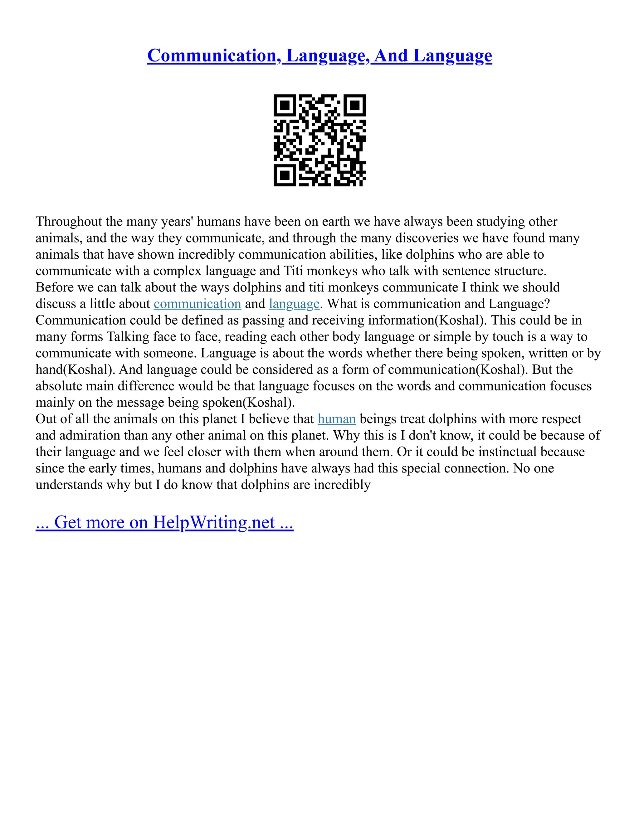 The Importance Of Language In English Language | PDF