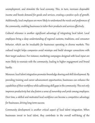 The Importance of Local Talent Integration in Business and Community ...