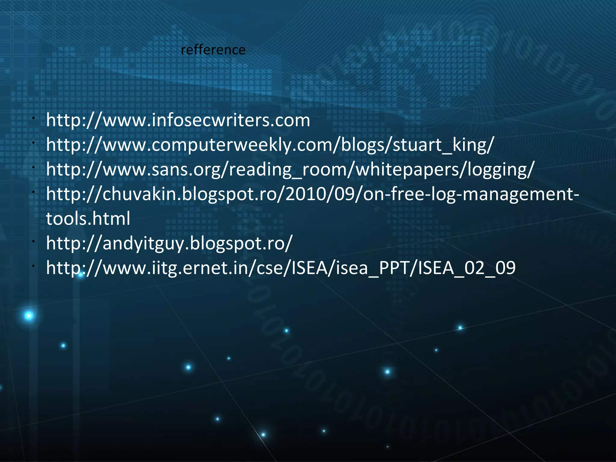 The importance of logs - DefCamp 2012 | PPT