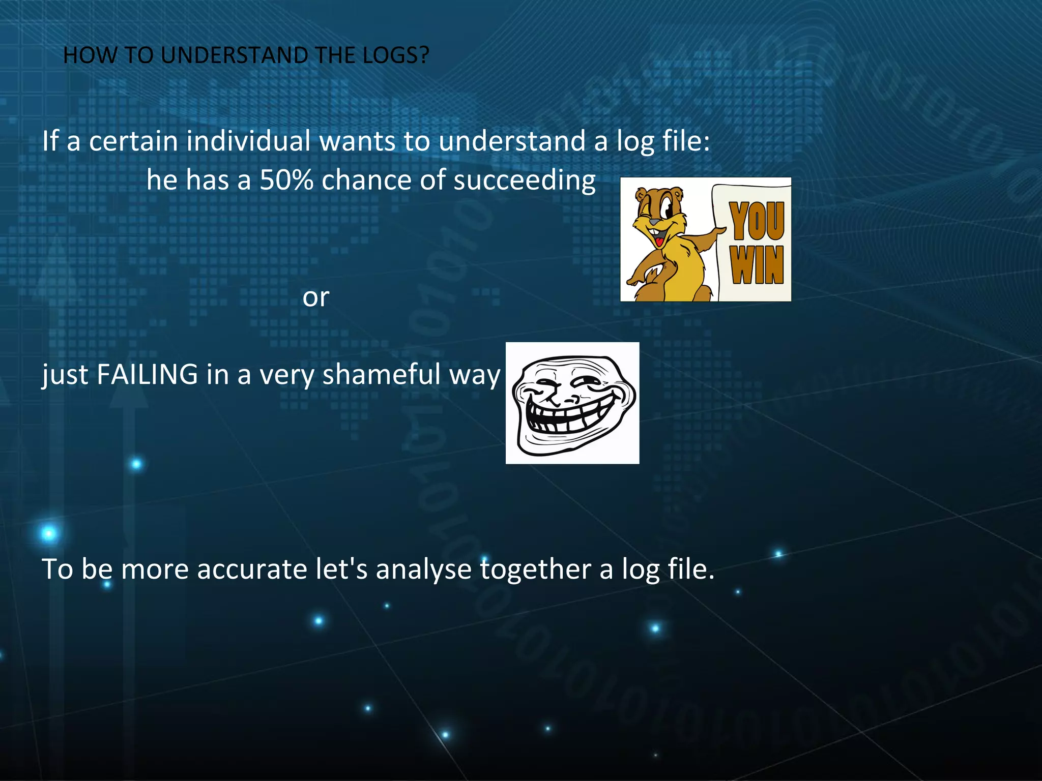 The importance of logs - DefCamp 2012 | PPT