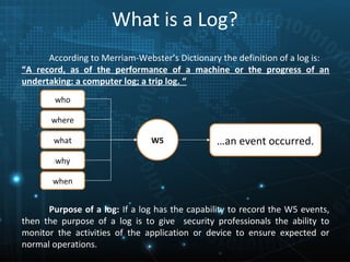 The importance of logs - DefCamp 2012 | PPT