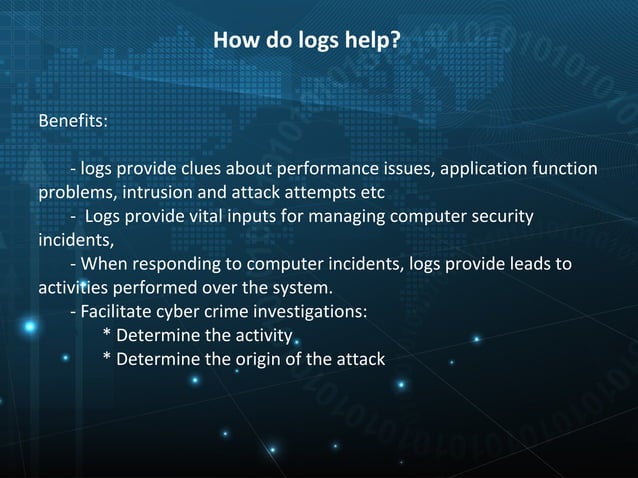 The importance of logs - DefCamp 2012 | PPT | Operating Systems | Computer Software and Applications