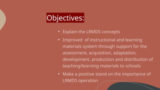 THE IMPORTANCE OF LRMDS lac session august | PPTX