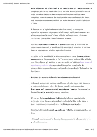 The importance of managing reputational risks. | PDF