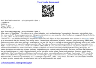 The Importance Of Mass Media | PDF