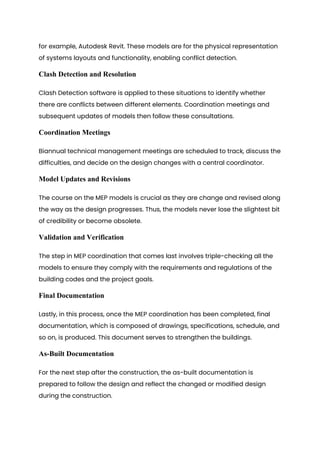 The Importance of MEP Coordination in Construction Project. | PDF