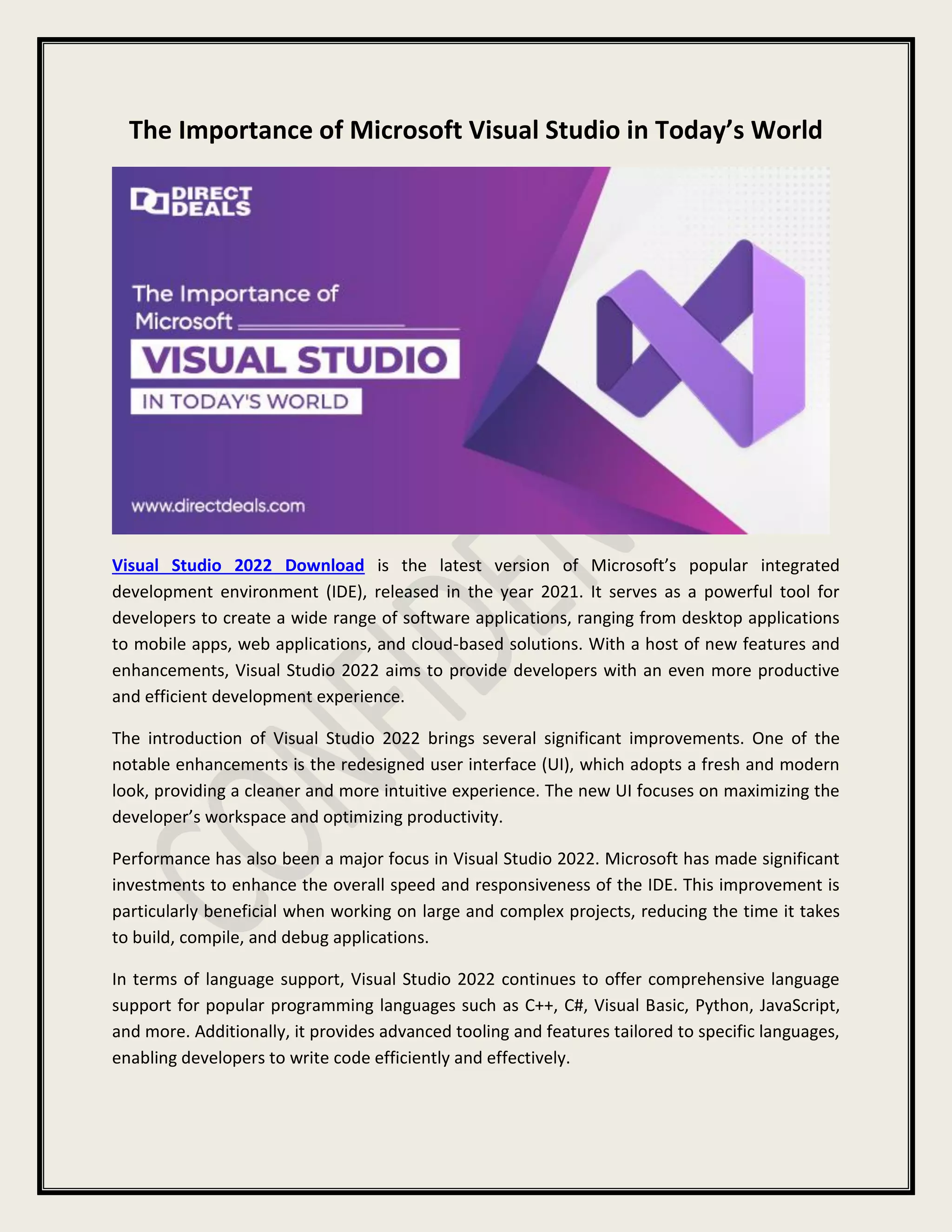 The Importance Of Microsoft Visual Studio In Today’s World.pdf