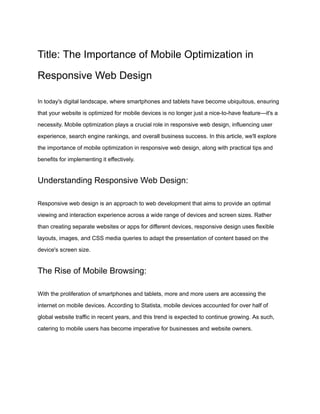The Importance of Mobile Optimization in Responsive Web Design.pdf