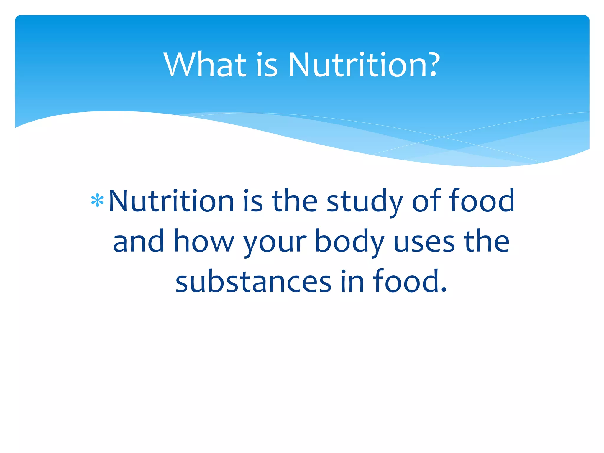 The importance of nutrition | PPTX