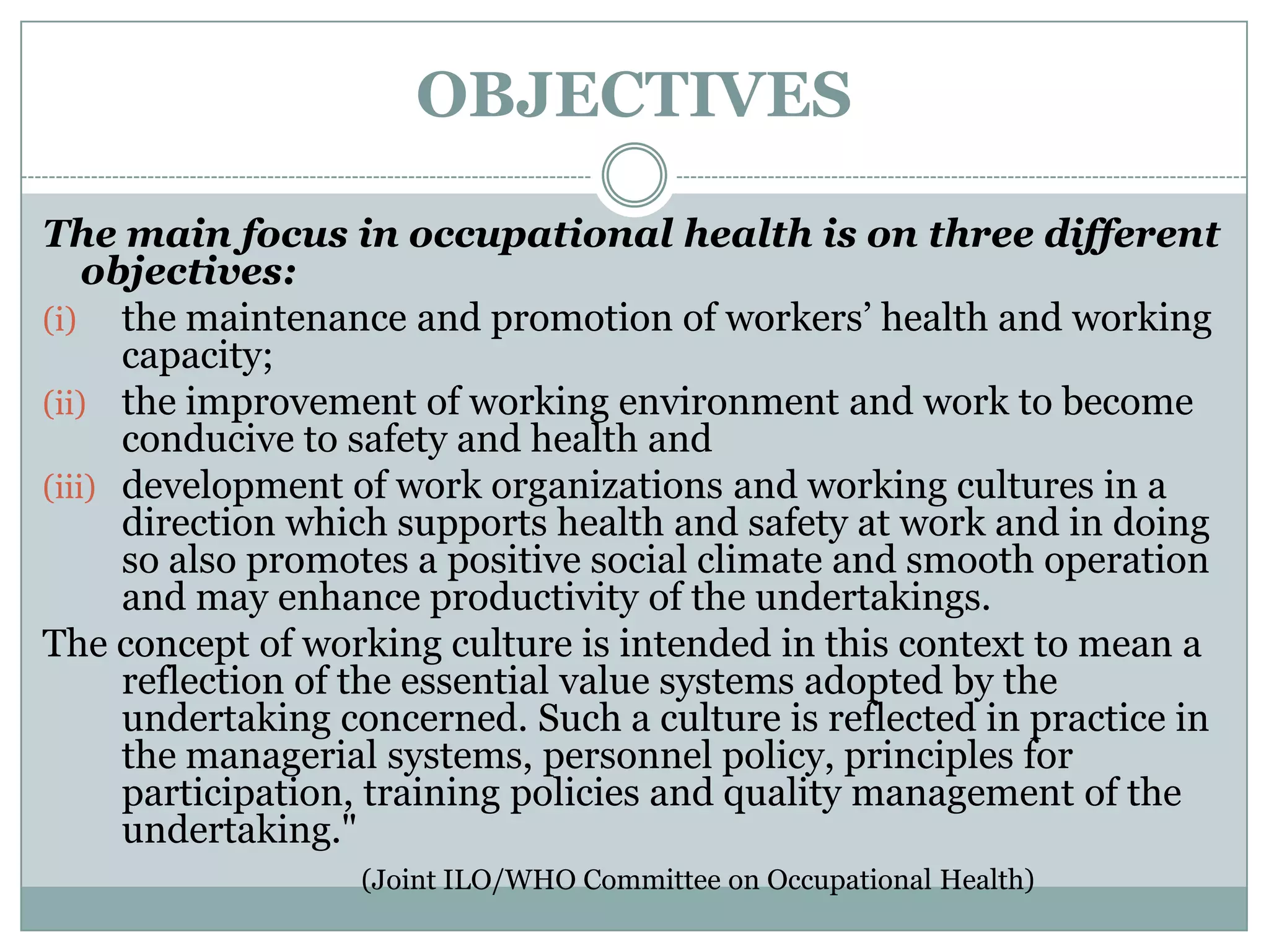The importance of occupational safety and healthy | PPTX