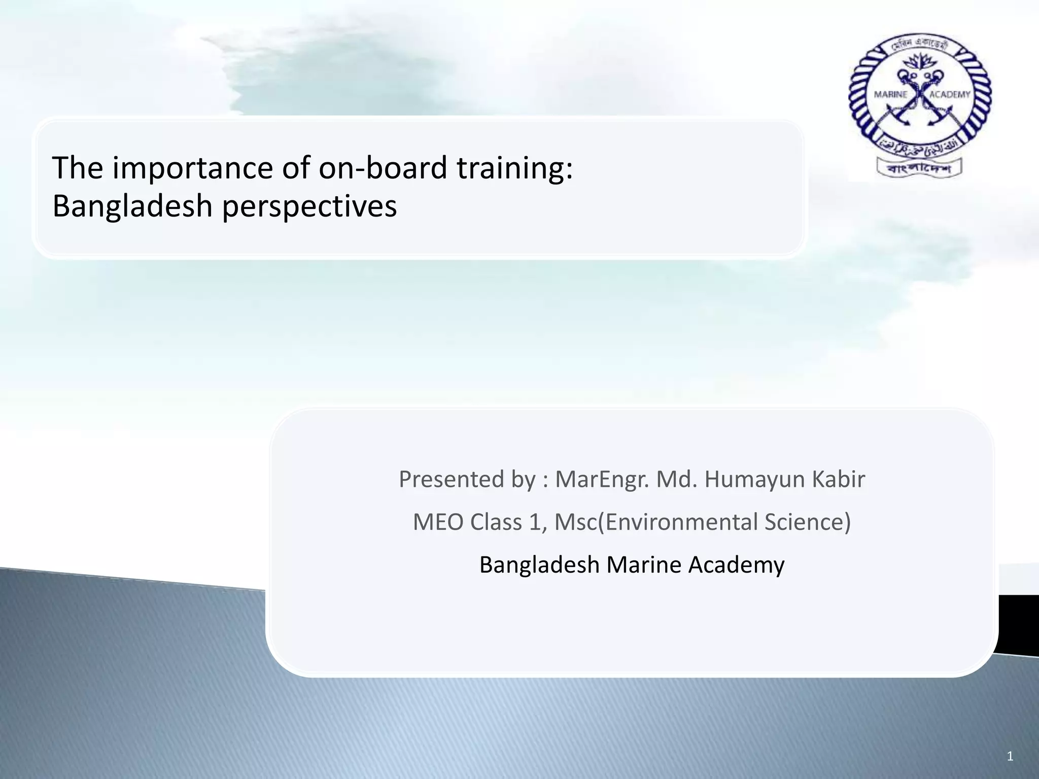 The importance of on board training | PPTX