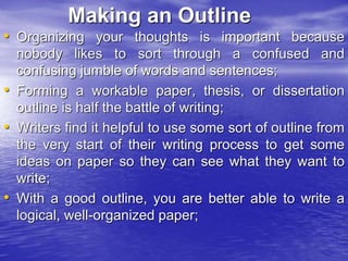 The importance of outlining a research paper | PPT