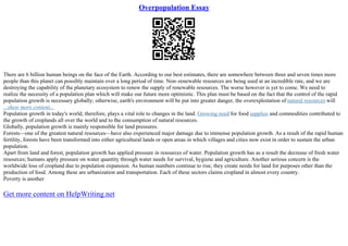 The Importance Of Overpopulation | PDF