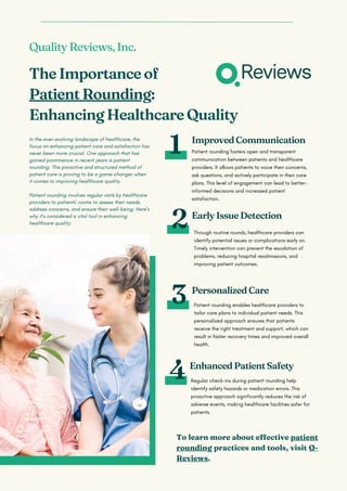 The Importance of Patient Rounding Enhancing Healthcare Quality | PDF ...