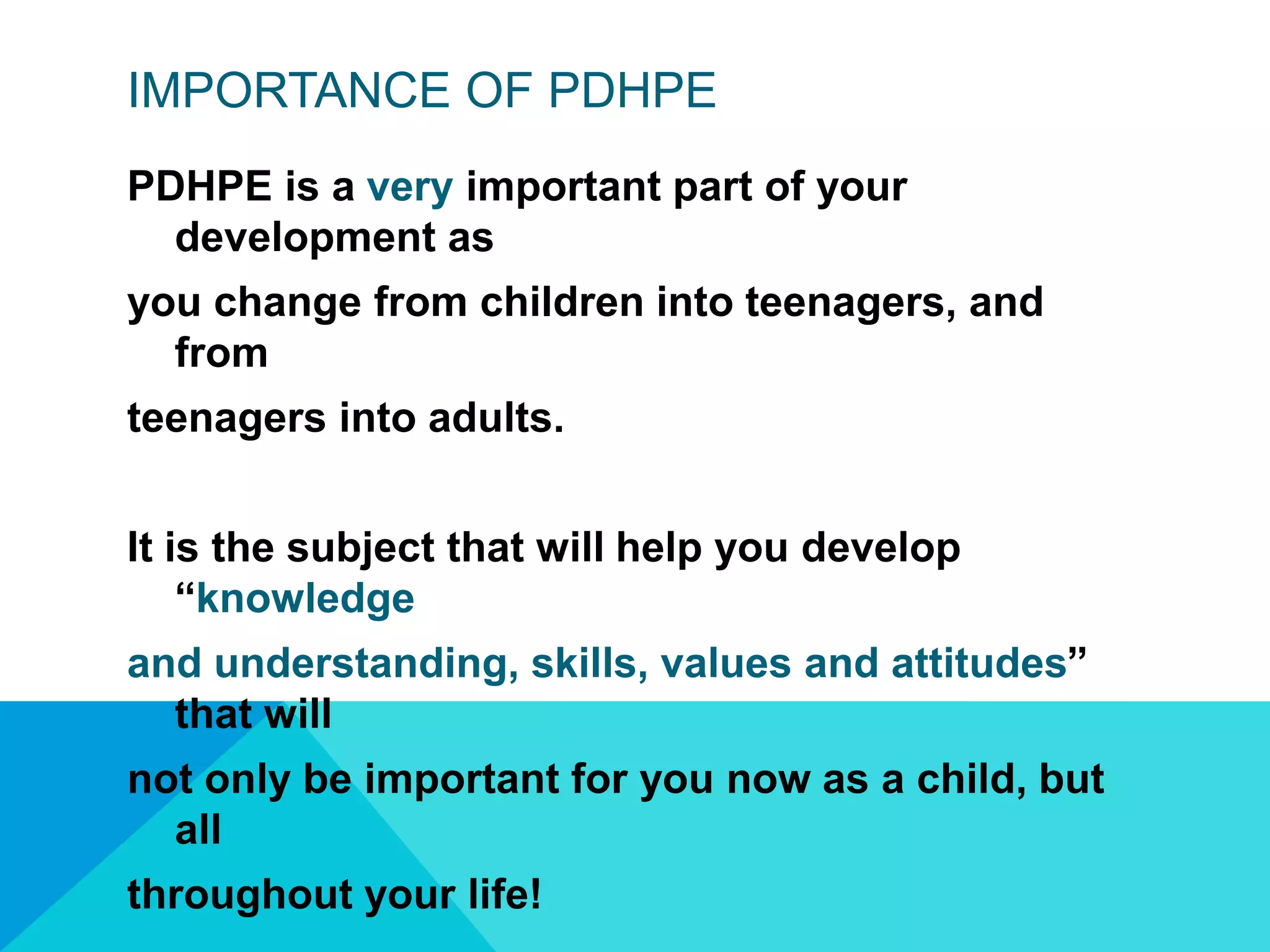 The Importance of PDHPE | PPTX | Education