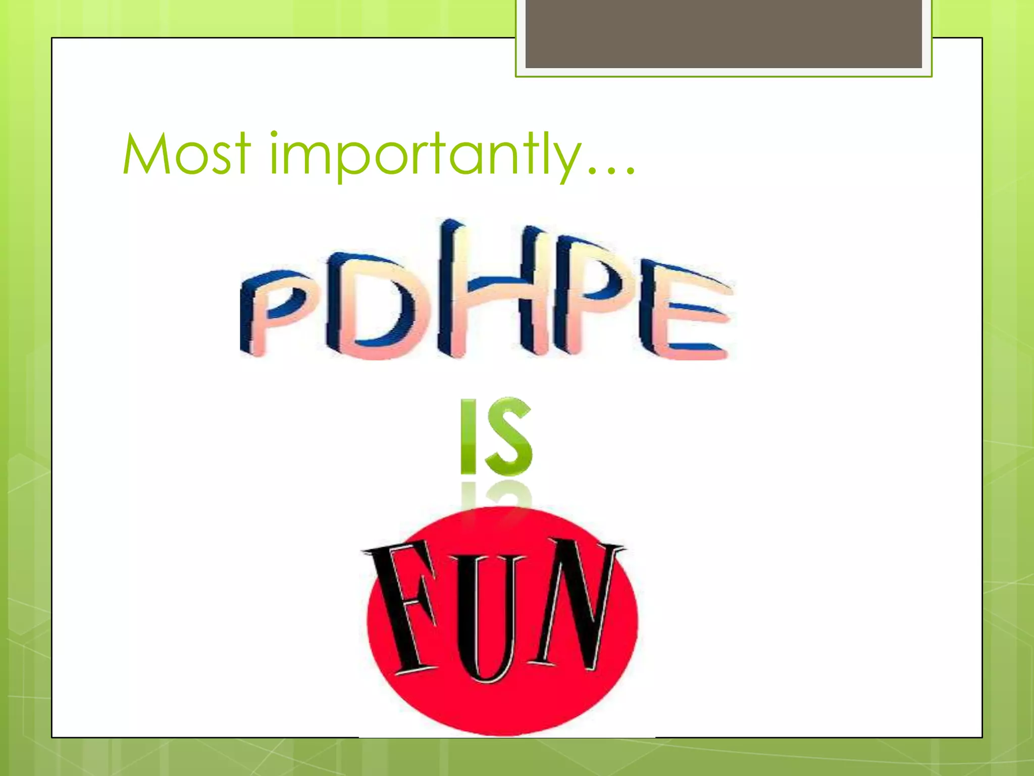 The importance of pdhpe | PPTX