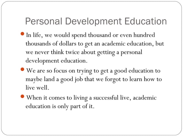 The importance of personal development | PPT | College Planning ...