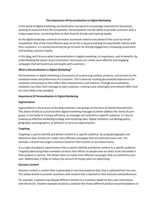 The Importance Of Personalization In Digital Marketing.pdf