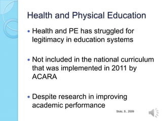 The Importance of Physical Activty and its Effects on Learning | PPTX