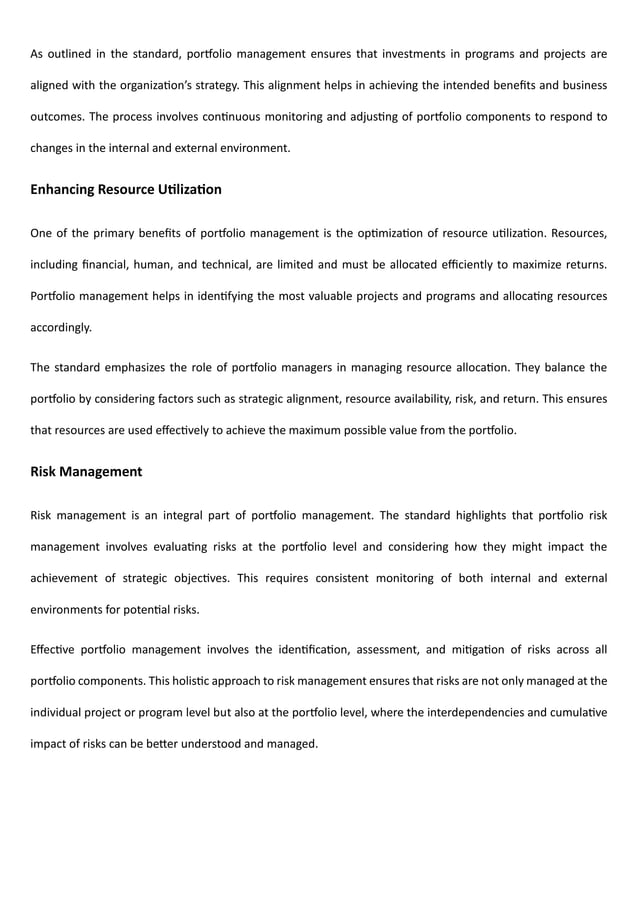 The Importance of Portfolio Management in Achieving Organizational ...