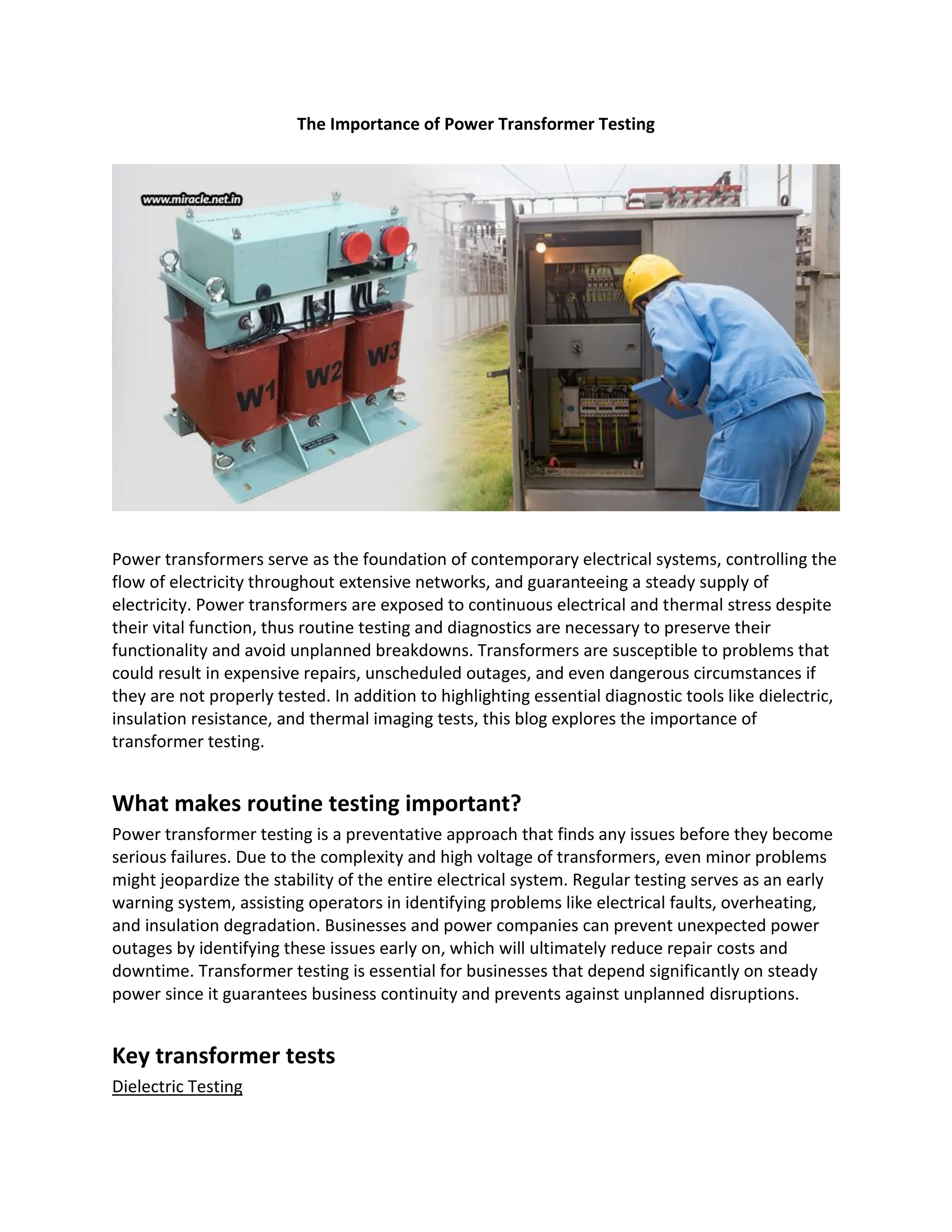 The Importance Of Power Transformer Testing.pdf