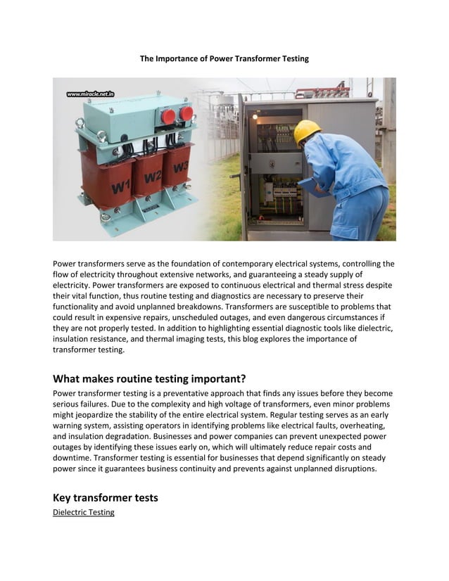 The Importance Of Power Transformer Testing.pdf