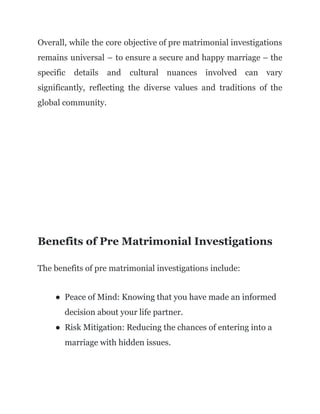 The Importance of Pre-Matrimonial Investigation_ Ensuring a Happy and ...