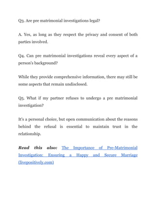 The Importance of Pre-Matrimonial Investigation_ Ensuring a Happy and ...