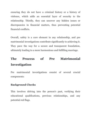 The Importance of Pre-Matrimonial Investigation_ Ensuring a Happy and ...