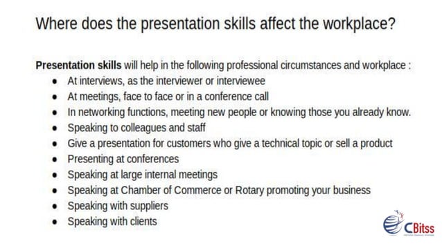 The importance of presentation skills in the workplace | PPTX