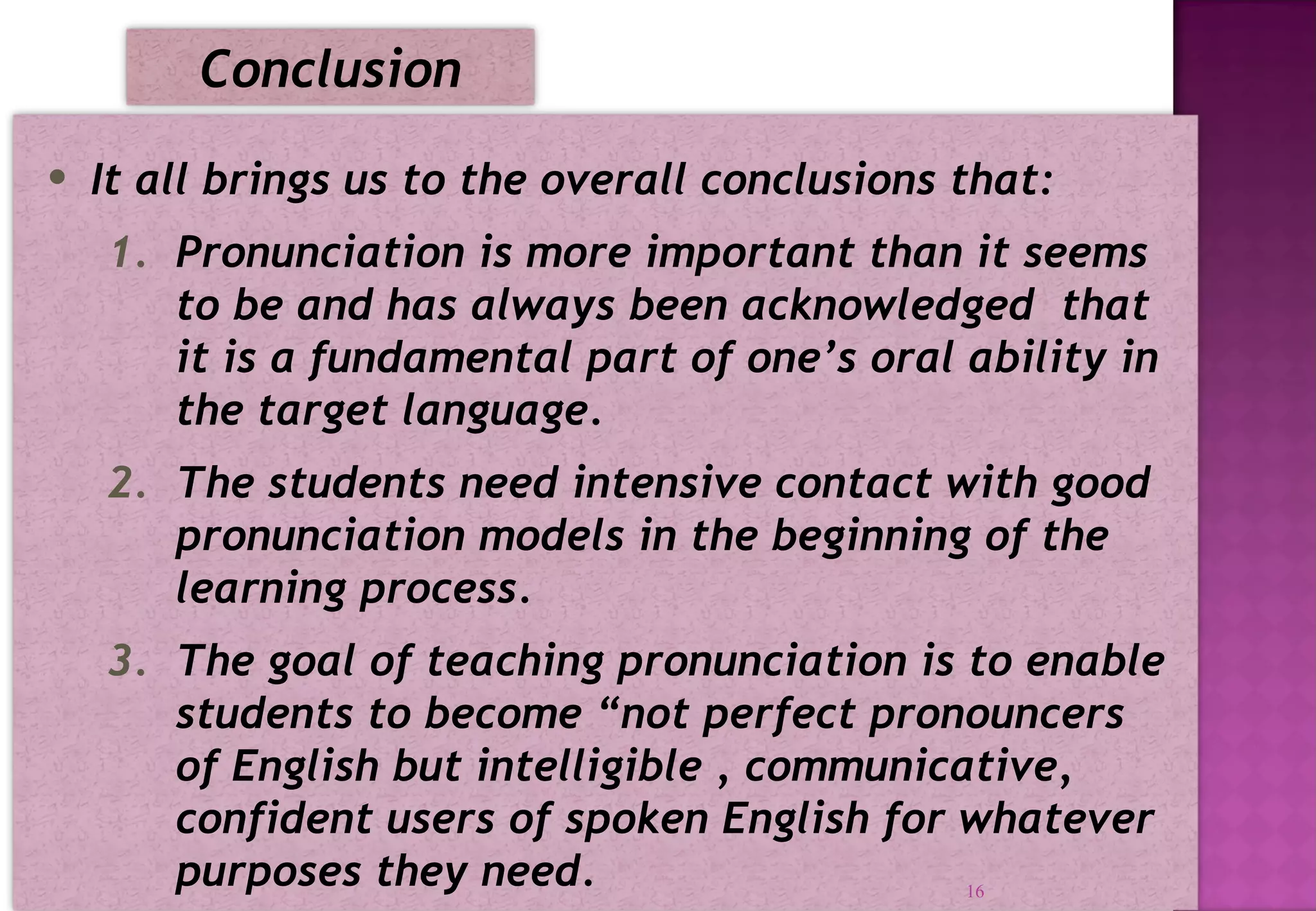 The importance of pronunciation | PPT