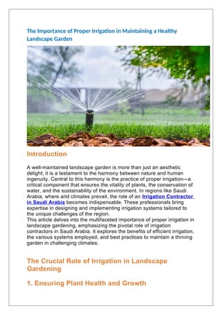 The Importance of Proper Irrigation in Maintaining a Healthy Landscape Garden.docx