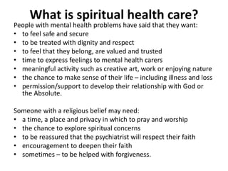 The importance of psychospiritual in mental health | PPTX